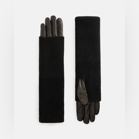 All Saints | Accessories | Zoya Knitted Cuff Leather Gloves | Poshmark